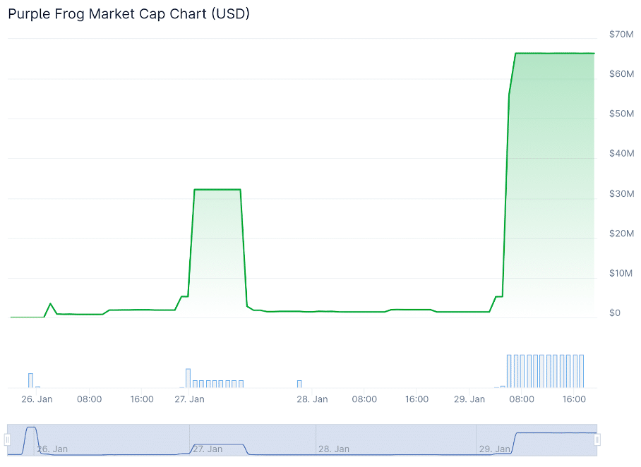 Startet jetzt die Meme-Coin-Rally auf Ethereum? Purple Frog explodiert ...